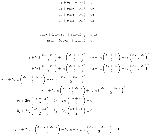 Engineering at Alberta Courses » Quadratic Spline Interpolation